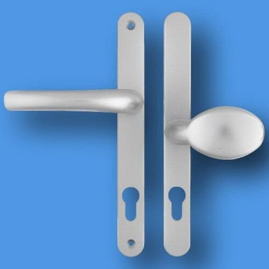 Hoppe Door Handle, Lever/Pad 92mm/62mm in Anodised Silver