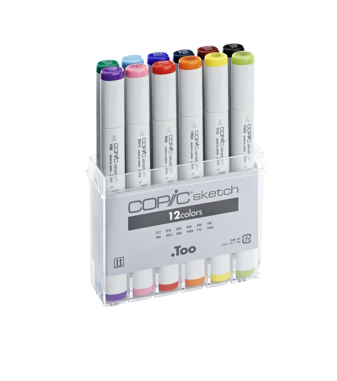 Copic Sketch Marker Set B Assorted Colours Basic Set of 12 Cass Art