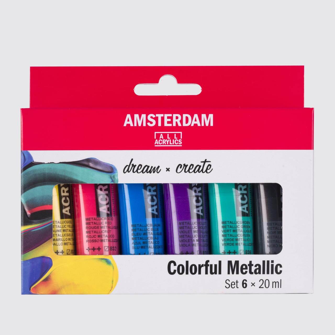Amsterdam Acrylics Standard Series 20ml Metallic Colours Set of 6 Cass Art