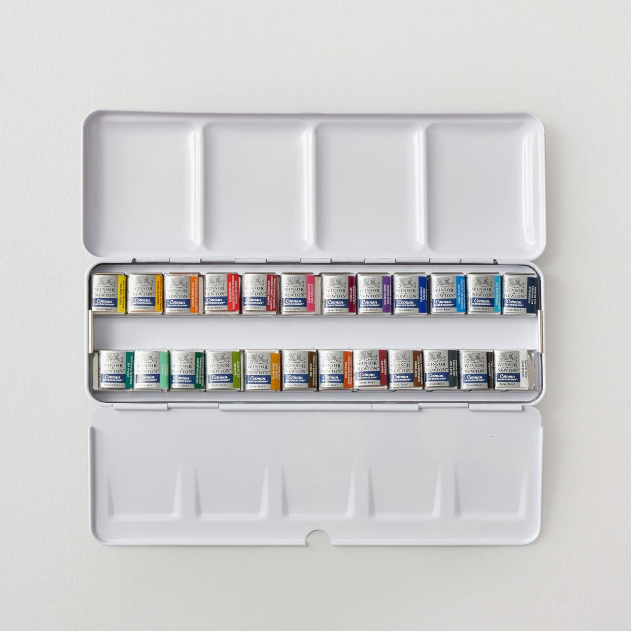 Winsor & Newton Cotman Watercolour 24 Half Pan Metal Sketchers Box ...