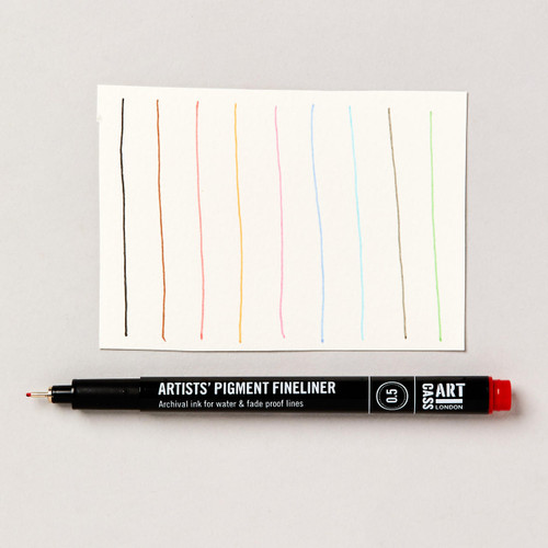 Cass Art Artists' Pigment Fineliners Assorted Colours Set of 9 | Cass Art