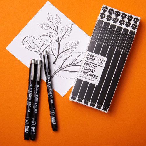 Cass Art Artists' Fineliner Black Set of 12 | Cass Art