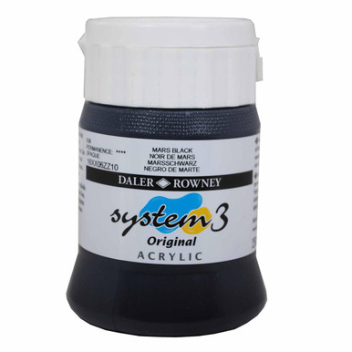 Daler Rowney System3 Original Acrylic 250ml Mars Black | Cass Art
