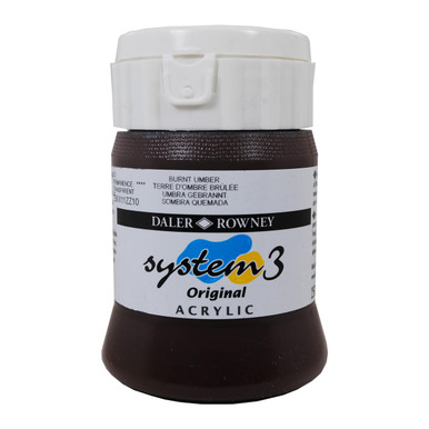Daler Rowney System3 Original Acrylic 250ml Burnt Umber | Cass Art