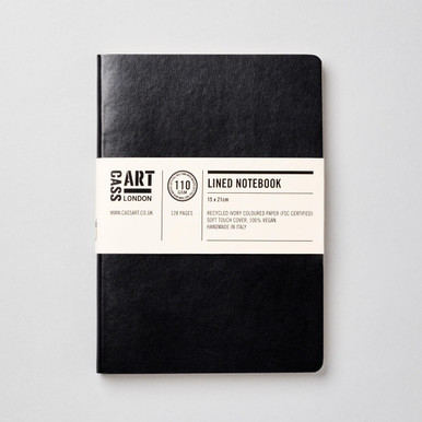 Cass Art Lined A5 Softbound Notebook 110gsm 128 Pages Black | Cass Art