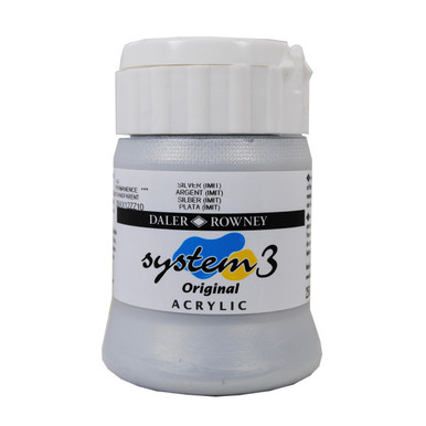 Daler Rowney System3 Original Acrylic 250ml Silver (Imit) | Cass Art