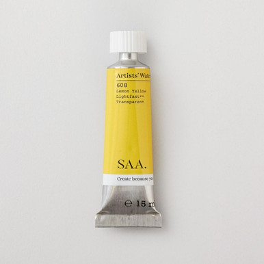 SAA Artists' Watercolour Paint 15ml Lemon Yellow | Cass Art