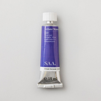SAA Artists' Watercolour Paint 15ml Tropical Phthalo Blue | Cass Art