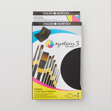 Daler Rowney System3 Classic Acrylic Brush Set of 10 in Zip Case| Cass Art