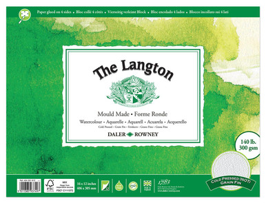 Daler Rowney Langton Watercolour Block 300gsm Cold Pressed (NOT) 16 x ...