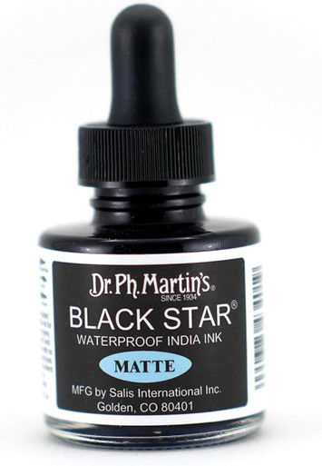 Dr Ph Martin's Ink 1oz Black Star Matte | Cass Art