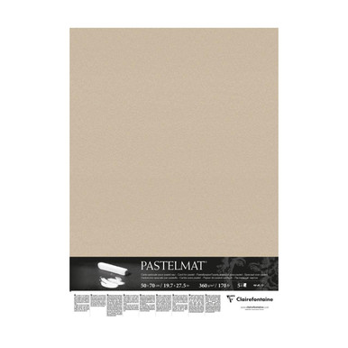 Clairefontaine Pastelmat Paper 360gsm 50 x 70cm Sand Pack of 5 | Cass Art