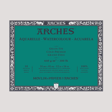 Arches Aquarelle Watercolour Block 10 Sheets 640gsm Cold Pressed (NOT ...