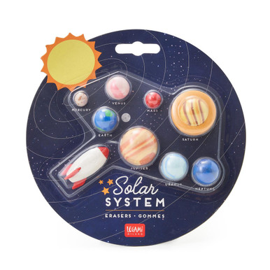 Legami Solar System Erasers Assorted Colours Set of 9 | Cass Art
