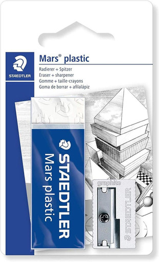 Staedtler Mars plastic Eraser and Sharpener Set | Cass Art
