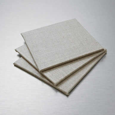 Pebeo Natural Linen Canvas Board 10 x 10cm Set of 3 | Cass Art