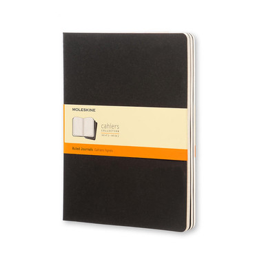 Moleskine Cahier Ruled XL Journal Black Set of 3 Extra Large (19 x 25cm ...