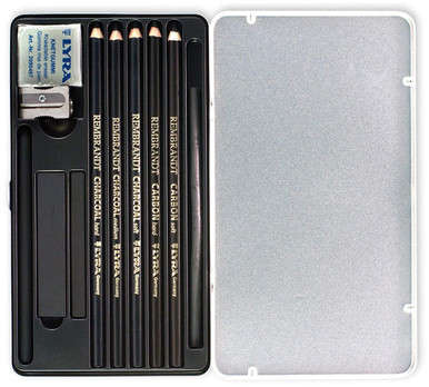Lyra Rembrandt Charcoal Metal Tin Set of 12 | Cass Art
