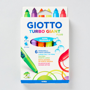 Giotto Turbo Giant Fluorescent Felt Tip Pens Set of 6 | Cass Art