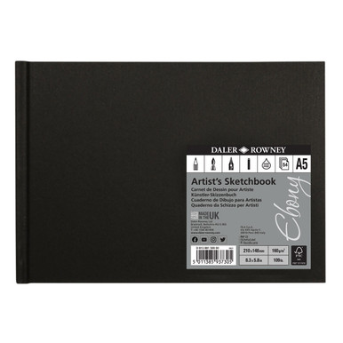 Daler Rowney Ebony Hardback Sketchbook Landscape A5 | Cass Art
