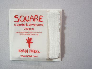 Khadi Square Folded Card & Envelope 210gsm | Cass Art