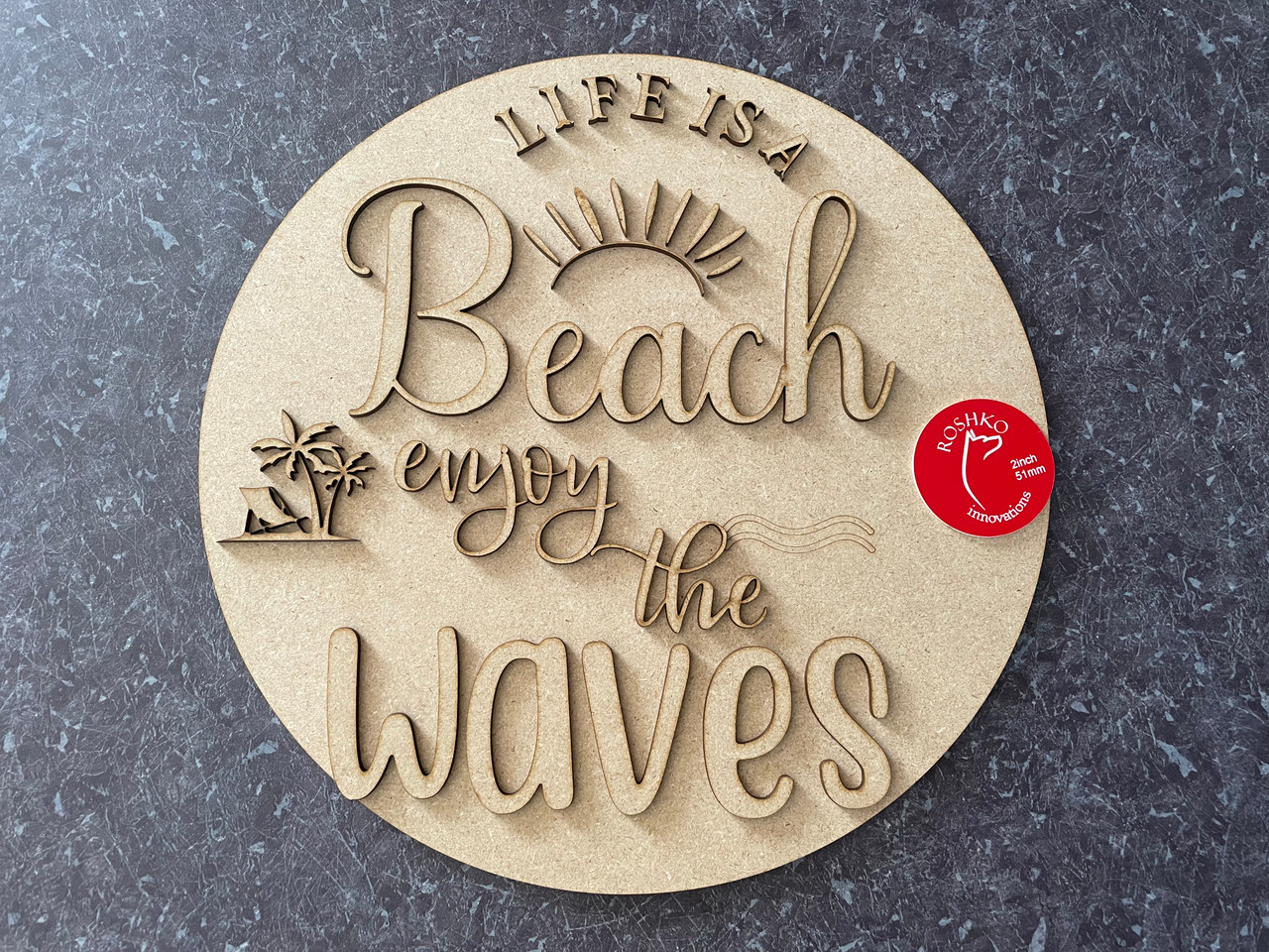 Beach waves 12” Round Sign - ROSHKO innovations