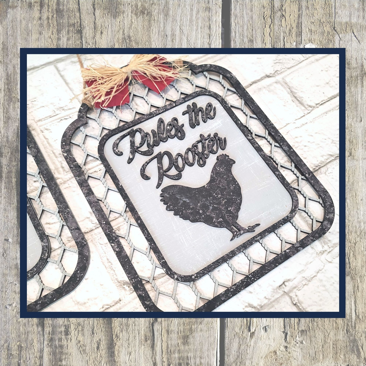 rules the roost sign DIY kit - shiplap backboard chicken - ROSHKO innovations