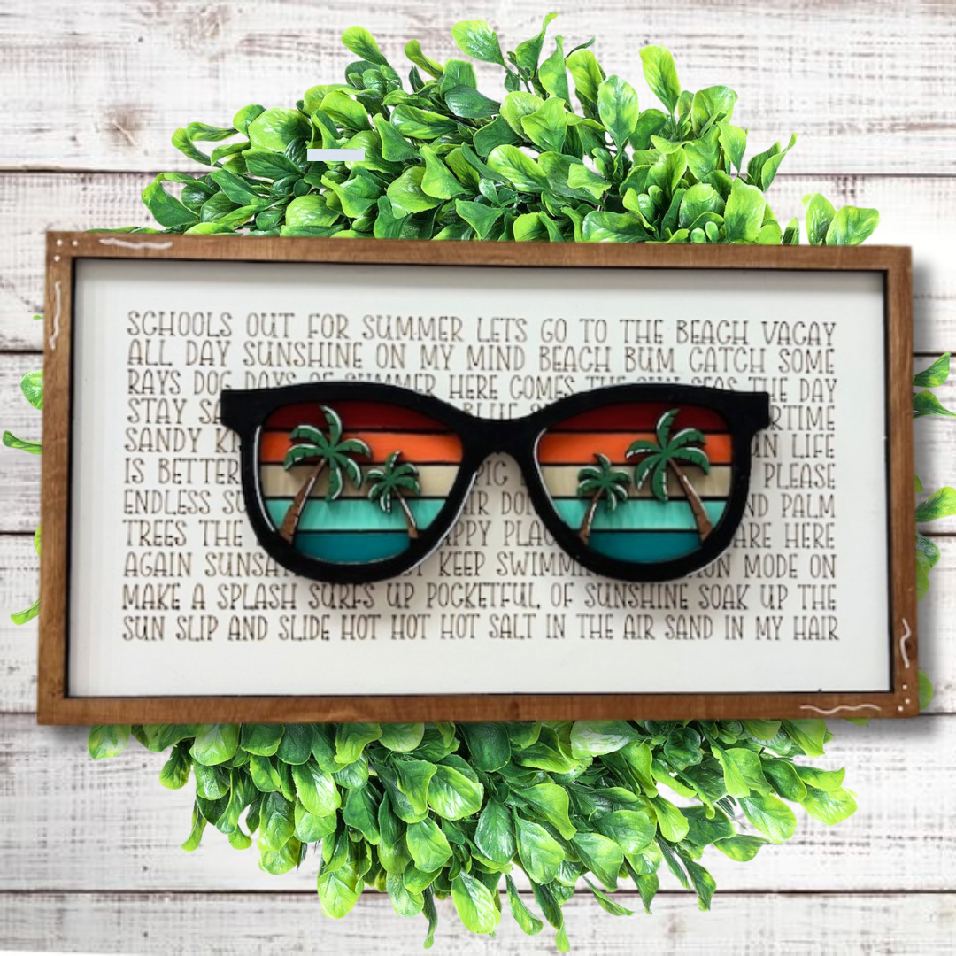 Summer Shades Engraved sign - straight frame - ROSHKO innovations