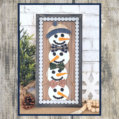 Snowman stacker leaning sign - ROSHKO innovations