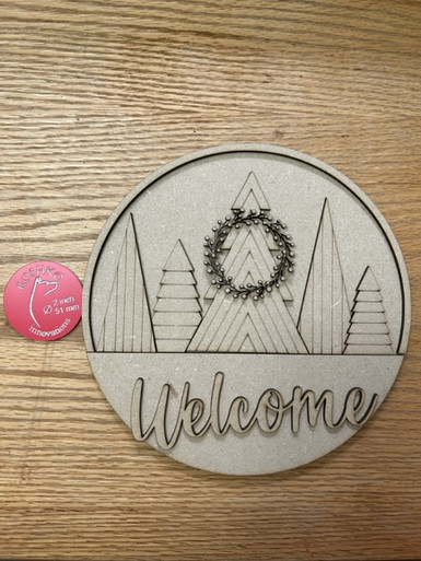 Tree Welcome 8” Round Sign with plate stand - ROSHKO innovations