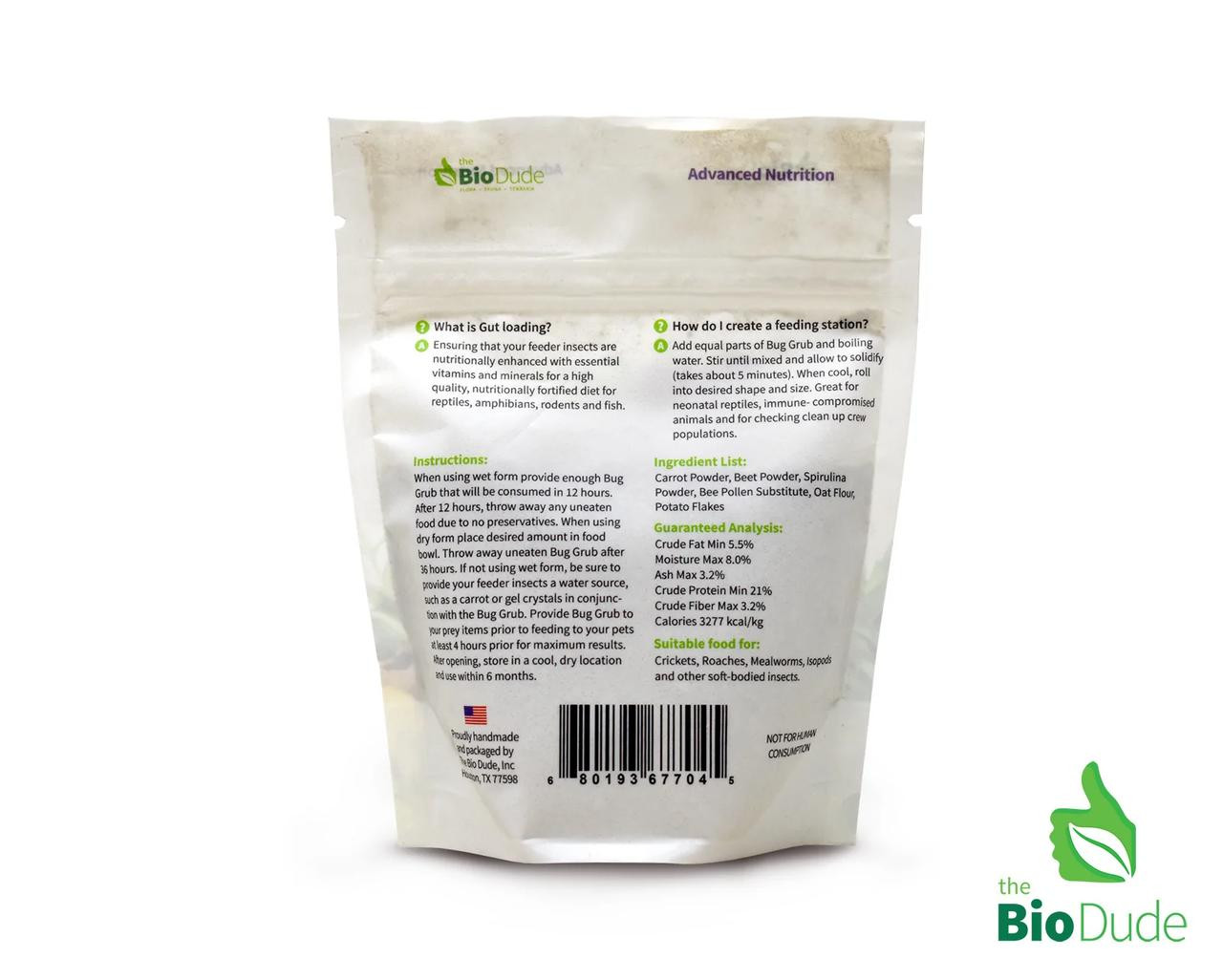 The Bio Dude Bug Grub Premium Insect Gutload, 4oz bag - ReptilesRuS