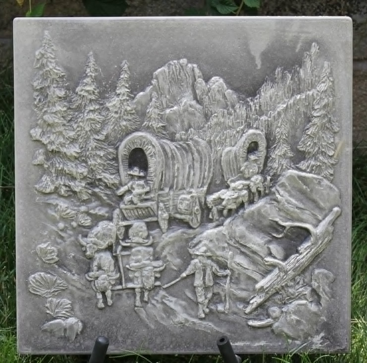Wagon Train Large Stepping Stone | Commemorative & Ornamental Concrete