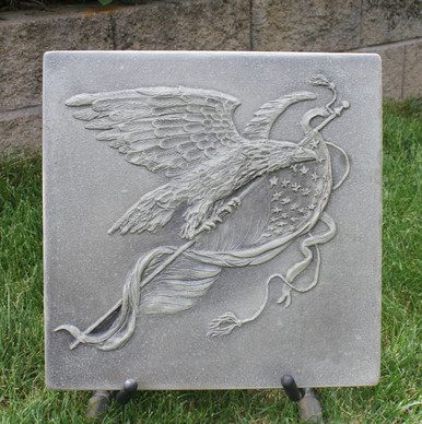 Eagle with Flag Large Stepping Stone | Commemorative & Ornamental Concrete