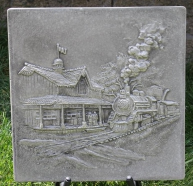 Railroad Station Large Stepping Stone | Commemorative & Ornamental Concrete