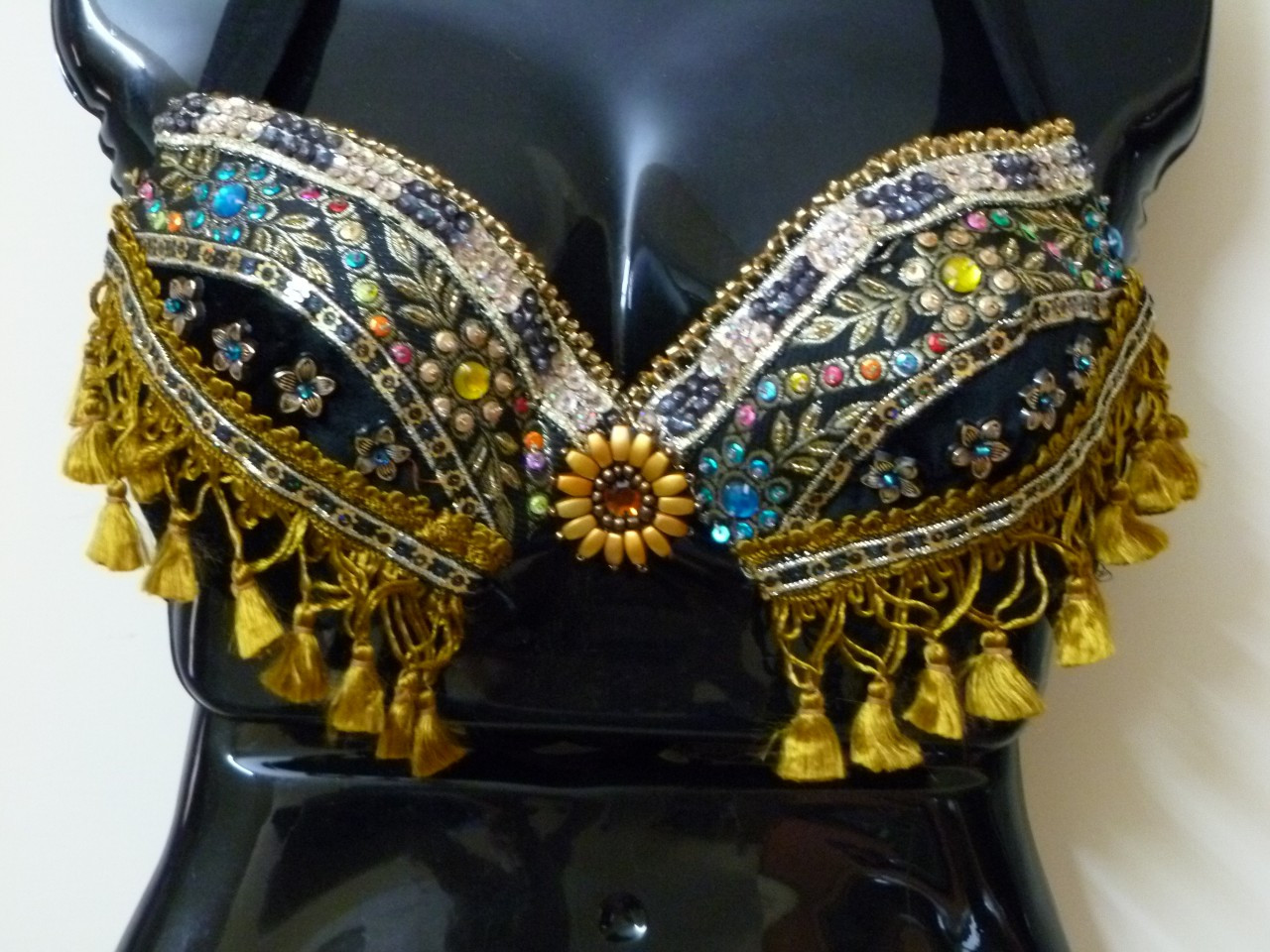Black Turquoise Bra Belt Set - Magical Fashions