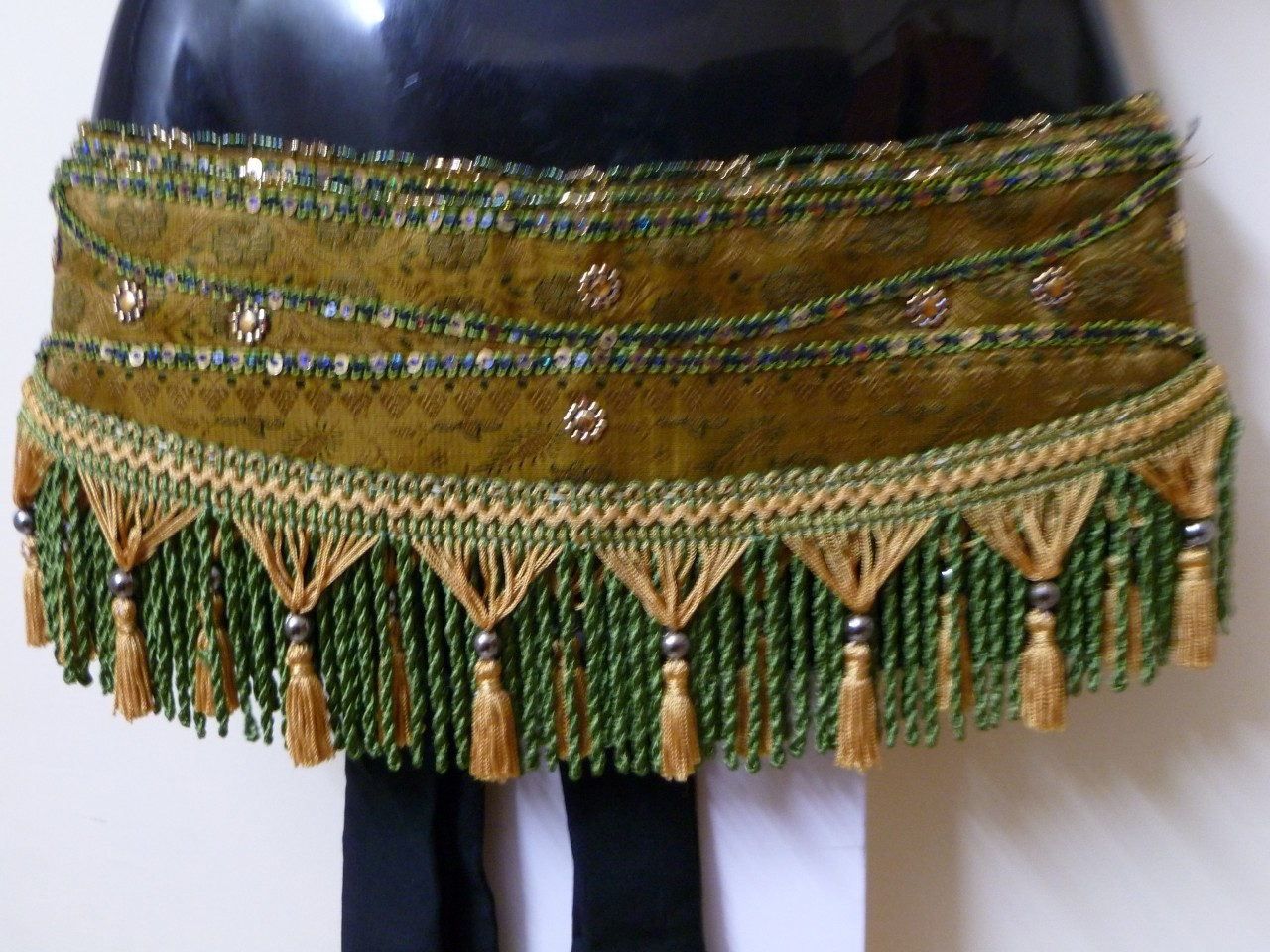 Olive Brocade Bra Belt Set - Magical Fashions
