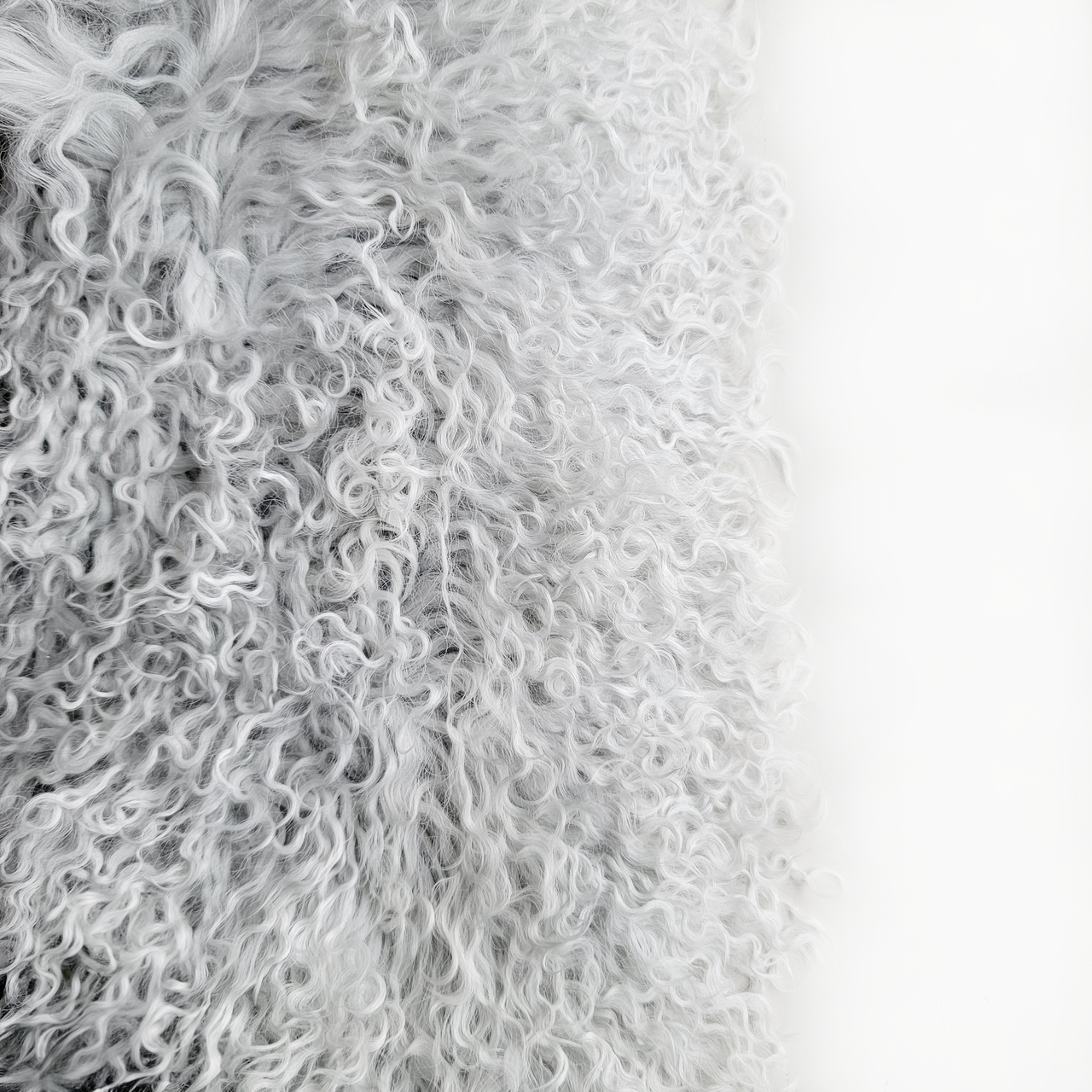 Premium Tibetan Mongolian Lamb Fur Sheepskin Silver