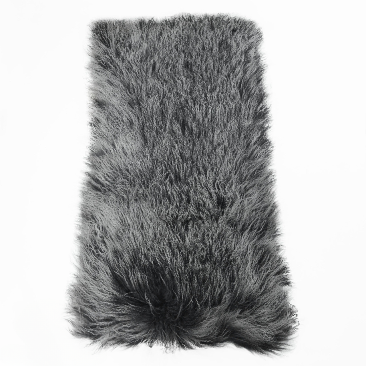 Mongolian Tibetan Lamb Fur Sheepskin Plate Frosted Grey