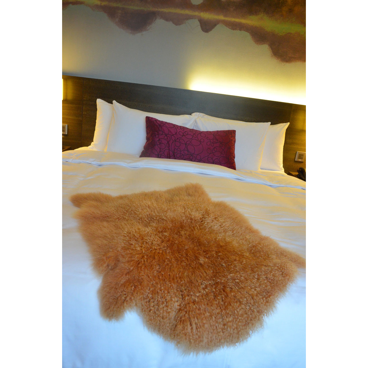Cashmere Goat fur pelt in Camel
