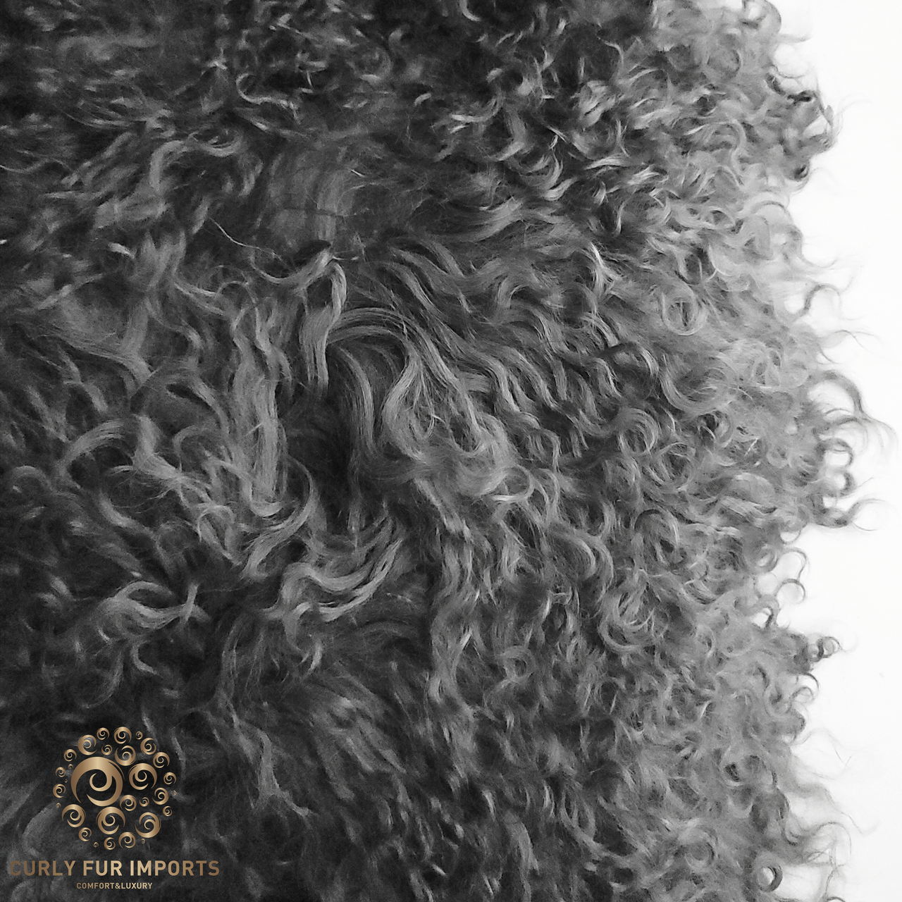 Premium Tibetan Mongolian Lamb Fur Sheepskin Charcoal