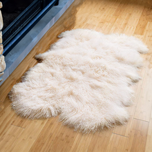 Tibetan Mongolian Lamb Fur 4-Pelt Rug Natural White