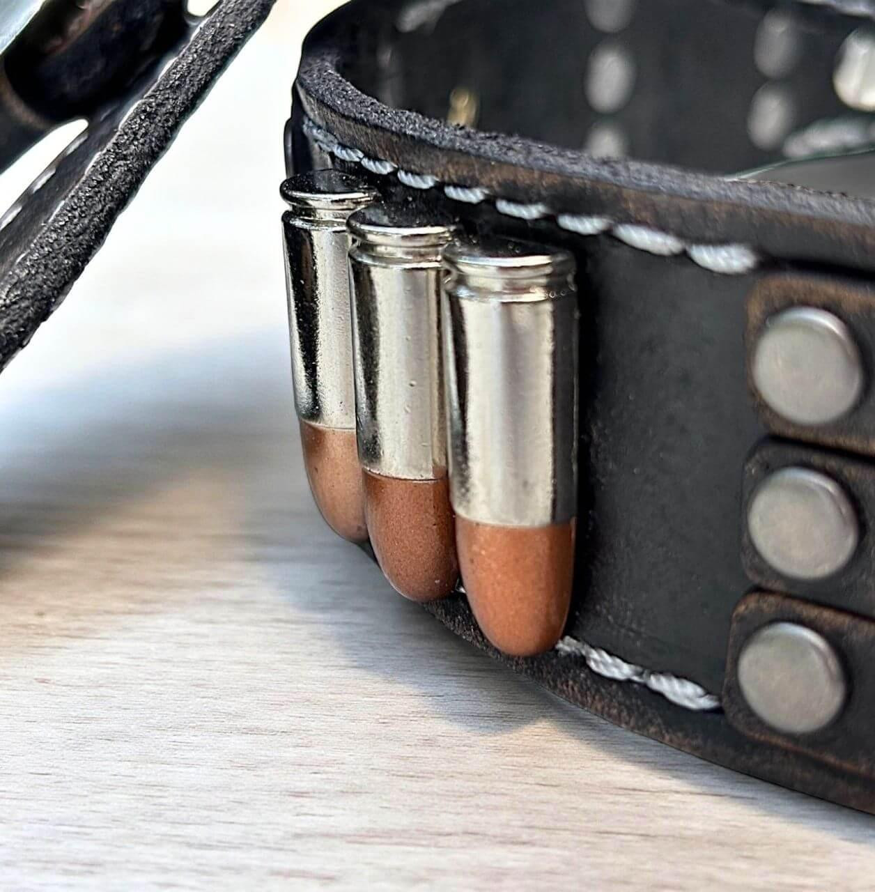 Bullet Belt – Handmade Full-Grain Leather Belt Black | Western Belt for ...