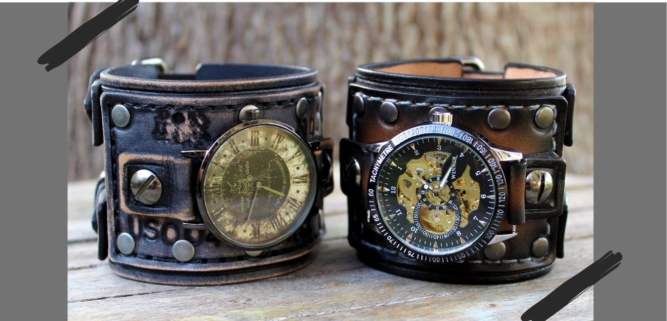 Leather Apple Watch Bands, Wide Leather Watch Cuffs, Leather Bracelets ...