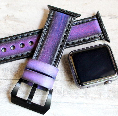 Purple Leather Apple Watch Band