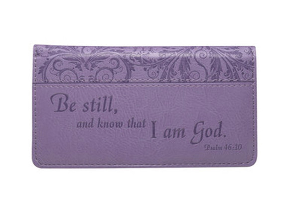 Lavender Checkbook Cover Psalm 46:10 - Purpleologist