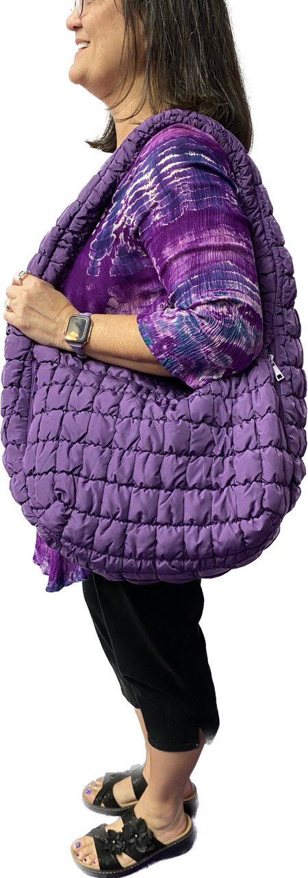 Large Quilted Purple Bag - Purpleologist
