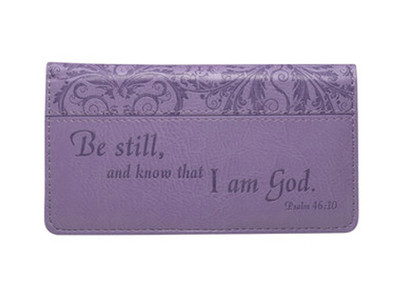 Lavender Checkbook Cover Psalm 46:10 - Purpleologist