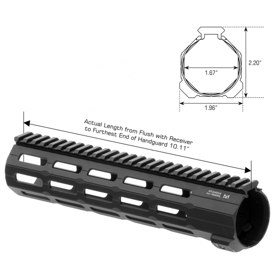 UTG PRO SUPER SLIM SD 10" M-LOK FREE FLOAT HANDGUARD, BLACK, MTU045XLM