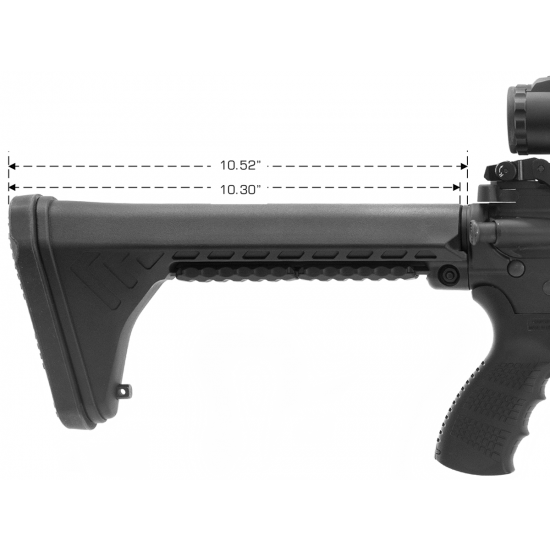 UTG PRO AR15 OPS READY S5 FIXED STOCK, BLACK, RBUS5BMS-A