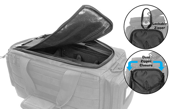 UTG ALL-IN-1 RANGE/UTILITY GO BAG, 21"X9"X8", BLACK, PVC-P365B